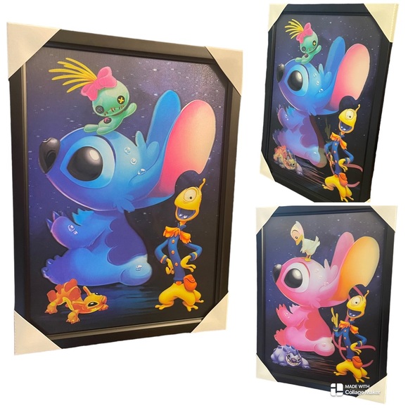 Art | New Lilo Stitch Framed 3d Lenticular Poster Picture | Poshmark